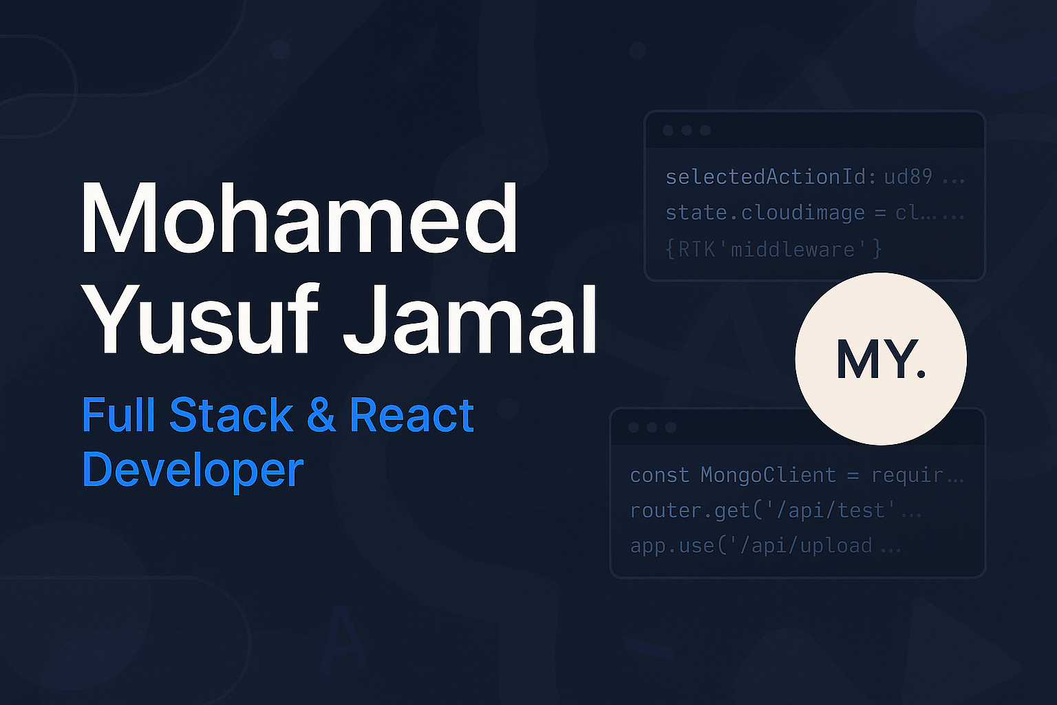 Mohamed Yusuf Jamal | Full Stack & React Developer Portfolio